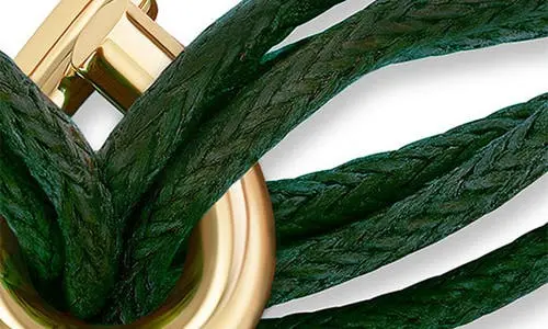 TABAYER Knotted Cord Bracelet - Yellow Gold/green