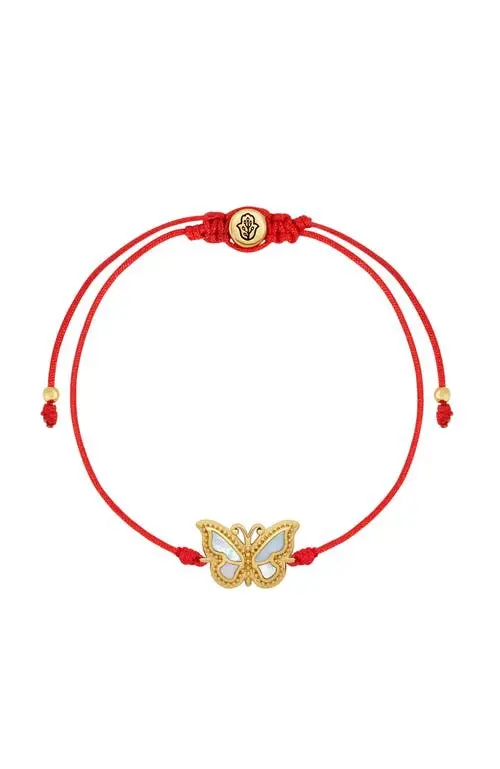 KARMA AND LUCK Hamsa Heart Charm Bracelet - Red/white