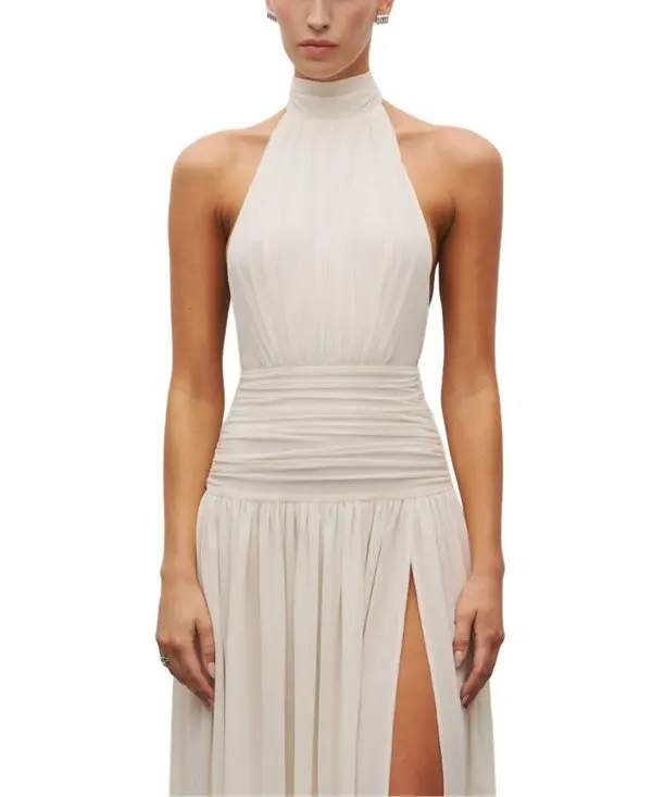HEIRESS BEVERLY HILLS Halter Slit Gown - Ivory