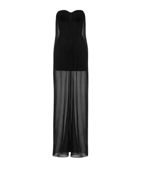 HEIRESS BEVERLY HILLS Sheer Corset Dress - Black