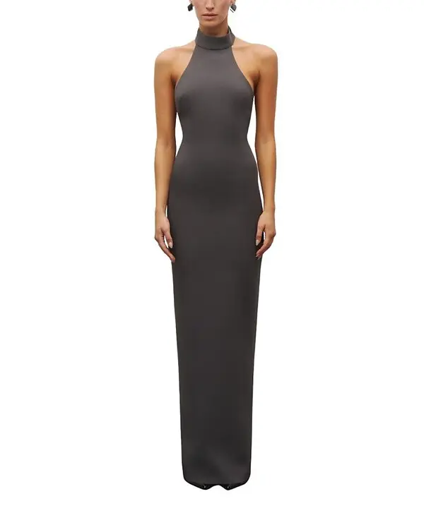 HEIRESS BEVERLY HILLS Halter Gown - Charcoal