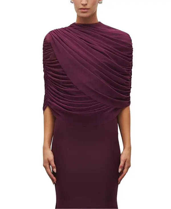 HEIRESS BEVERLY HILLS Sheer Cape - Mauve Wine