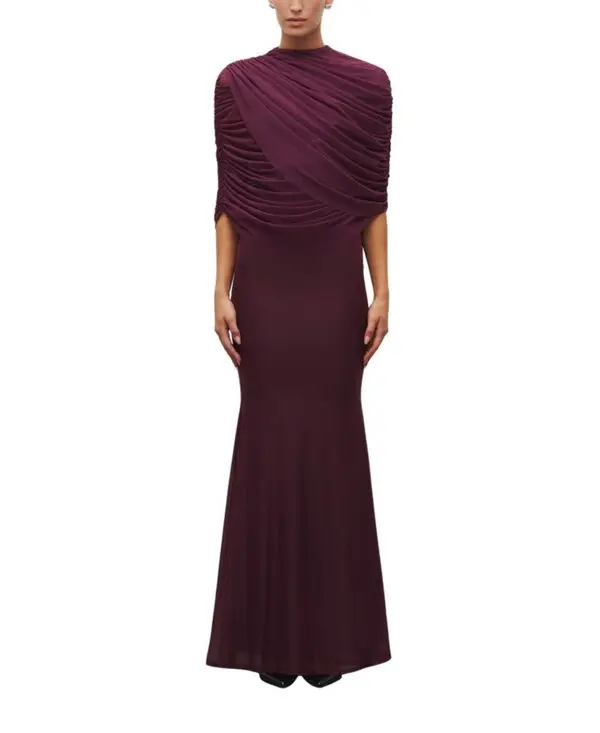 HEIRESS BEVERLY HILLS Sheer Cape - Mauve Wine
