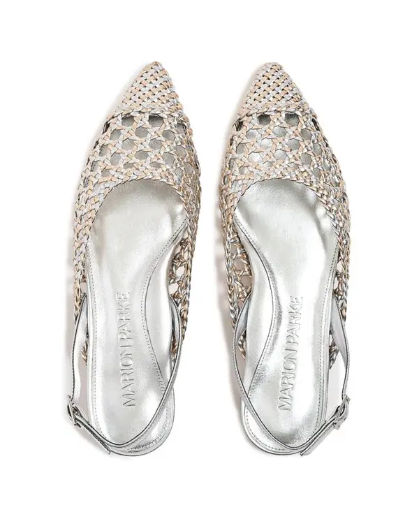 Marion Parke Metallic Nappa Slingback Flats