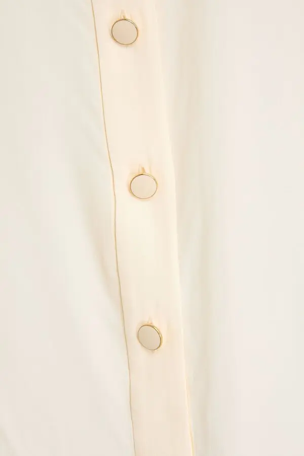 Zimmermann Floral-appliquéd Crepe De Chine Shirt - Cream