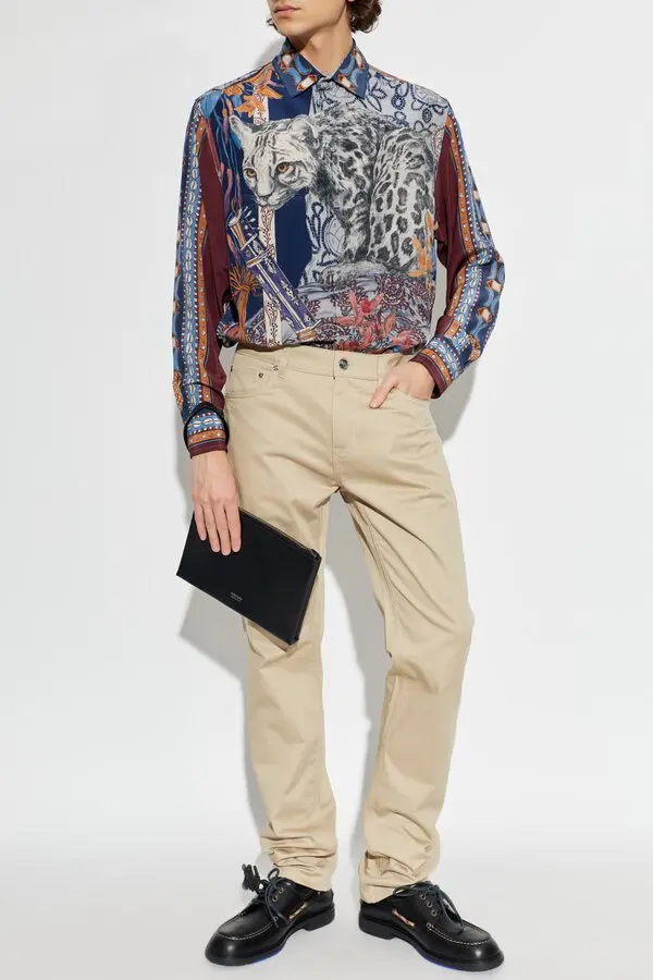 Etro Cotton Tapered-leg Trousers