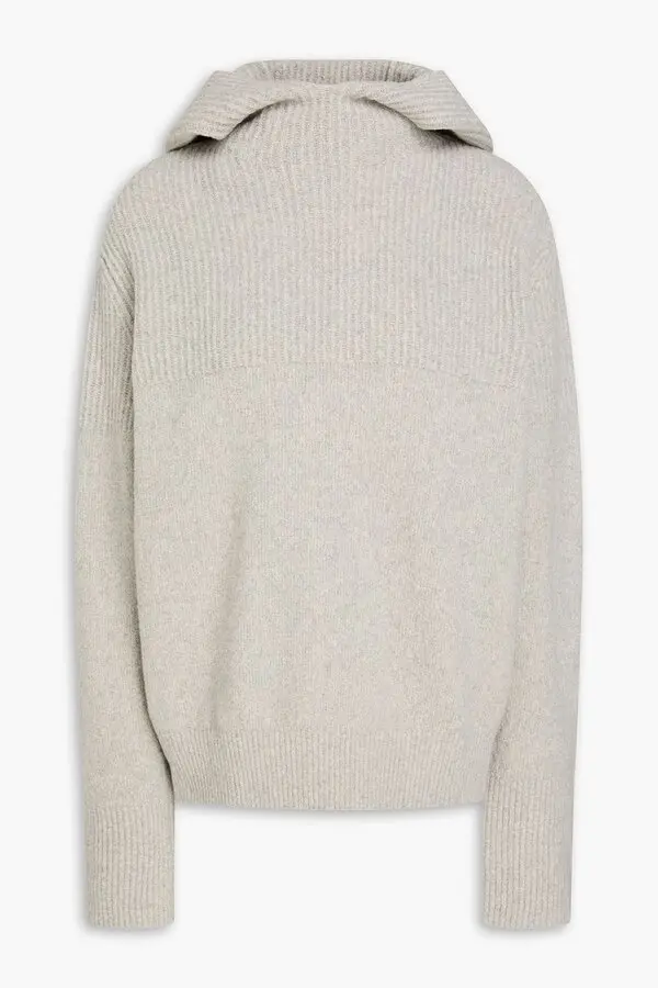 Proenza Schouler Ribbed Cashmere-blend Hoodie - Stone