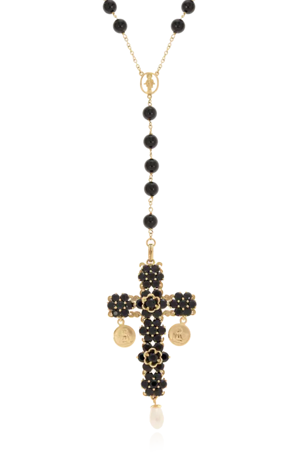 Dolce & Gabbana Necklace With Religious Motif - Black