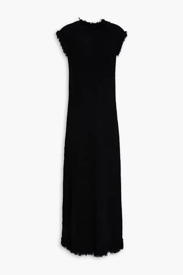Proenza Schouler Cutout Bouclé-knit Maxi Dress - Black