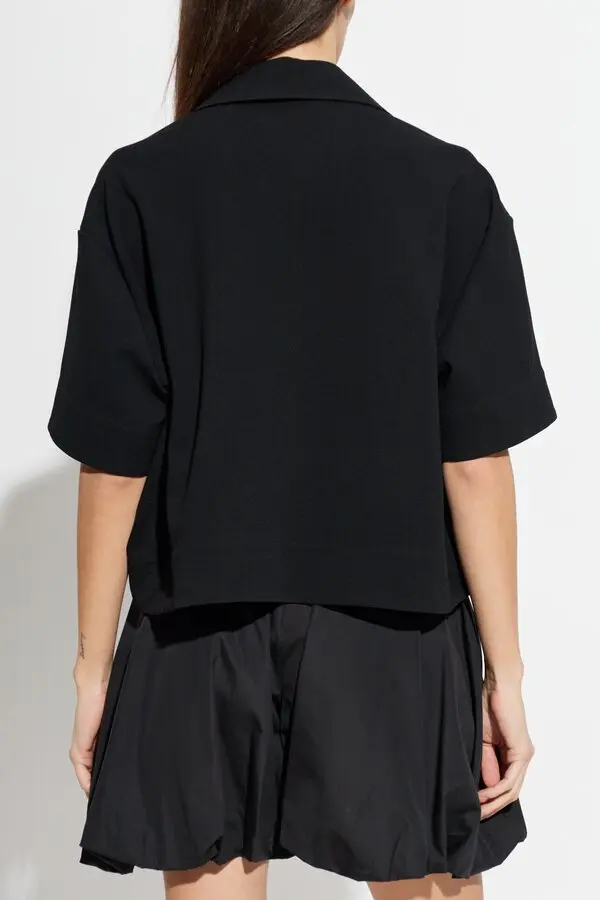 JIL SANDER Loose-fit Top With Polo Collar - Black