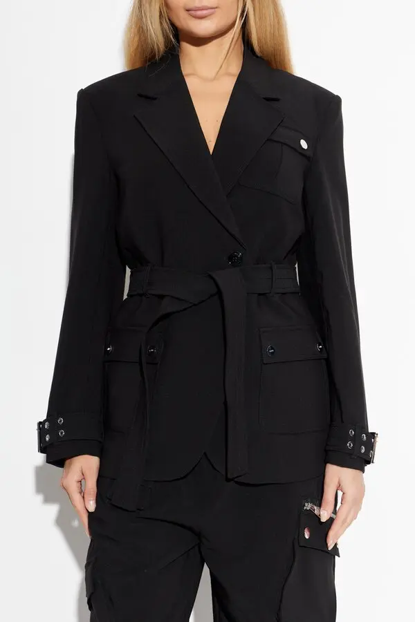 GANNI Belted Blazer - Black