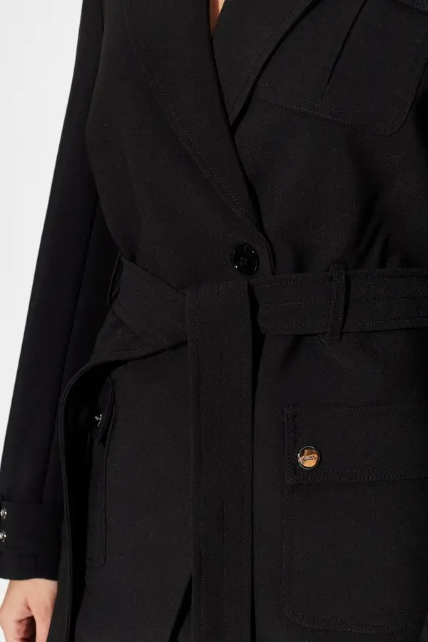 GANNI Belted Blazer - Black