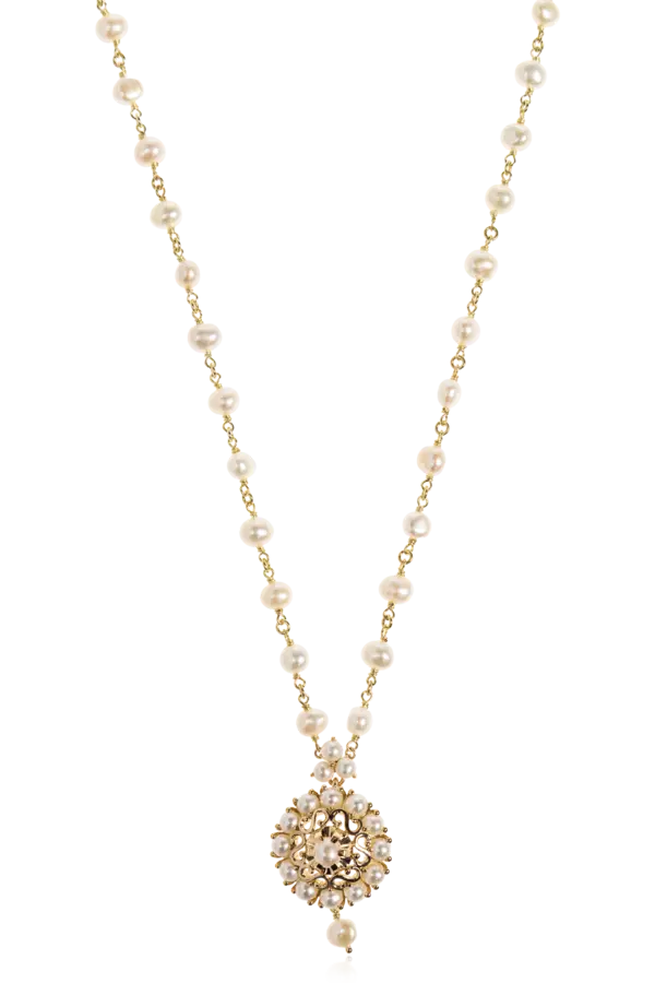 Dolce & Gabbana Pearl And Yellow Gold Necklace - Cream