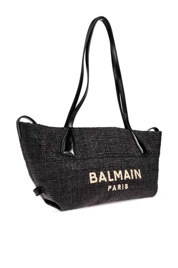 Balmain Woven Shopper Bag - Black