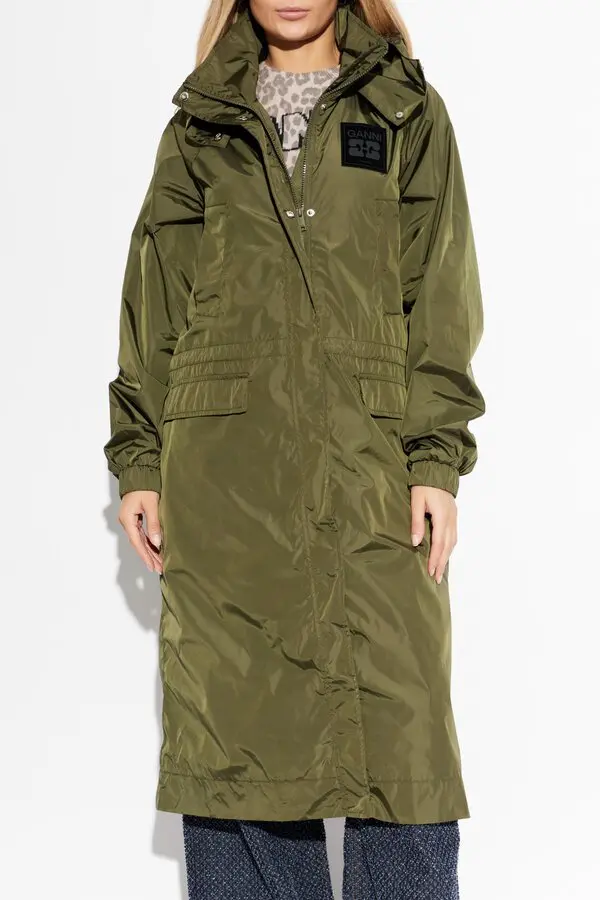 GANNI Loose-fit Hooded Parka - Green
