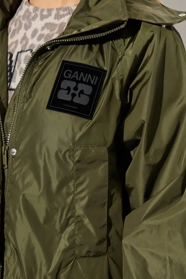 GANNI Loose-fit Hooded Parka - Green