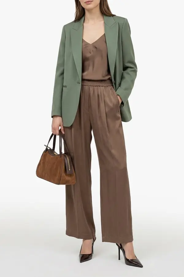 FORTE_FORTE Satin Blazer With Single Vent
