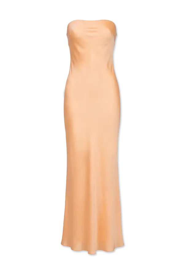 FORTE_FORTE Satin Off-the-shoulder Dress - Orange