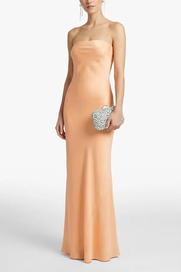 FORTE_FORTE Satin Off-the-shoulder Dress - Orange