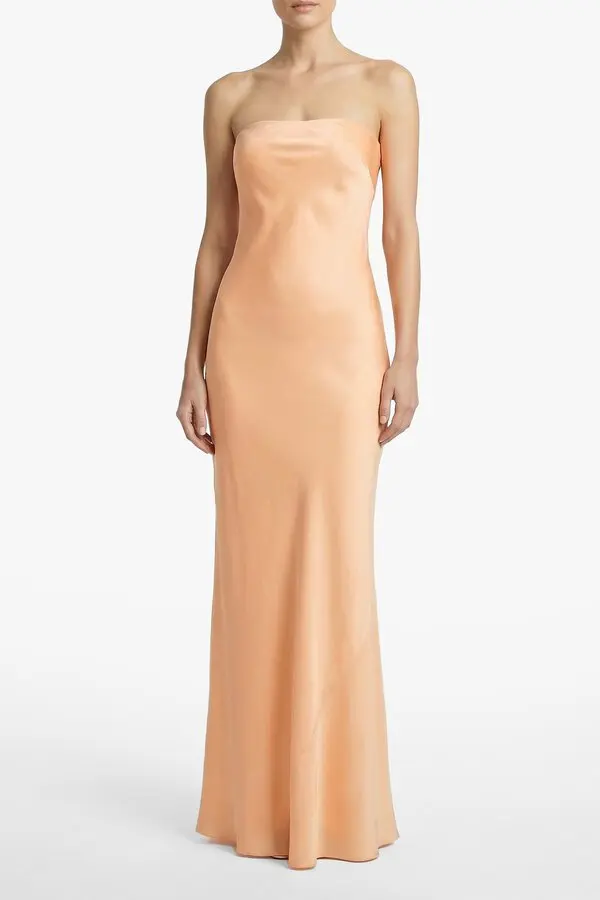 FORTE_FORTE Satin Off-the-shoulder Dress - Orange