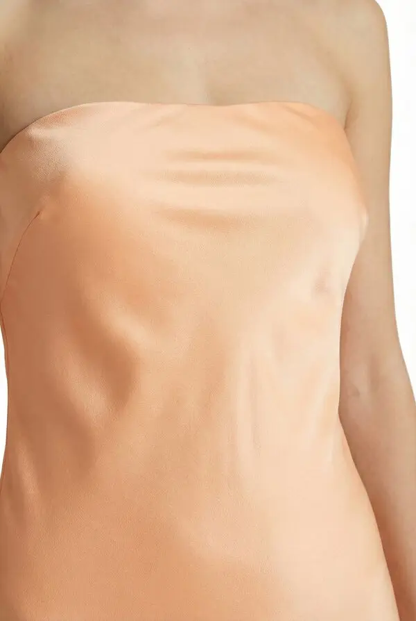 FORTE_FORTE Satin Off-the-shoulder Dress - Orange
