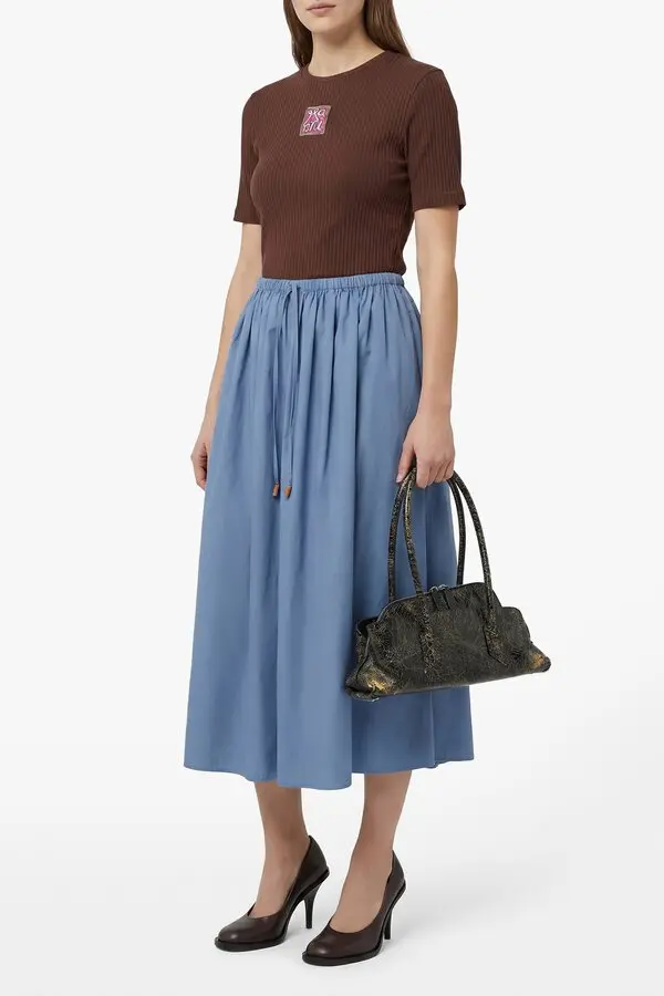 Marni T-shirt With Embroidered Logo - Brown