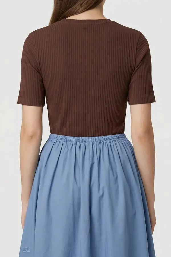 Marni T-shirt With Embroidered Logo - Brown