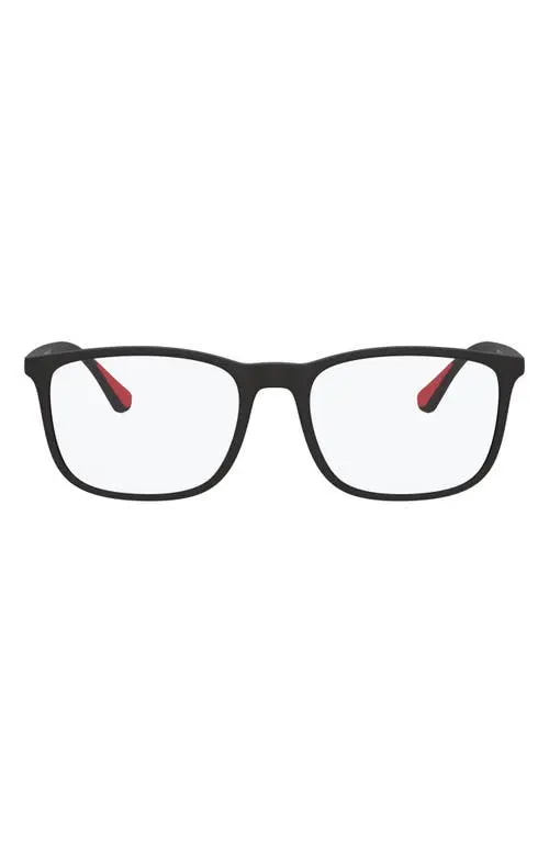 Emporio Armani 55mm Pillow Optical Glasses - Matte Black/demo Lens