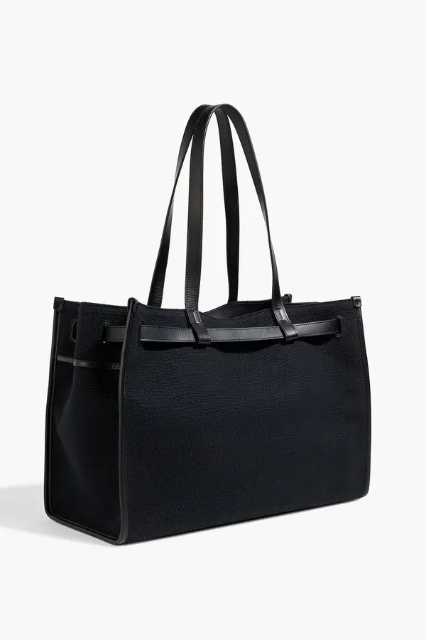 Proenza Schouler Belted Leather-trimmed Canvas Tote - Midnight Blue