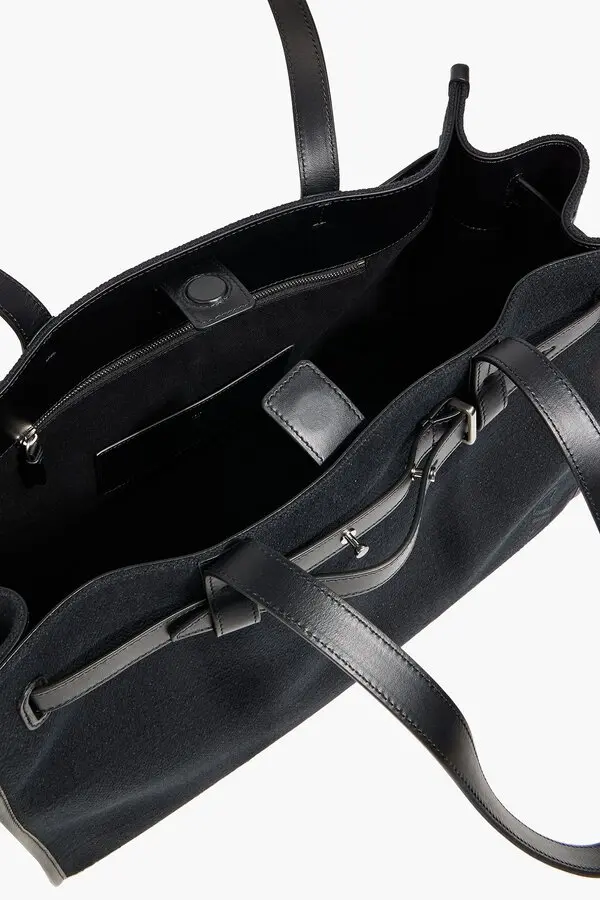 Proenza Schouler Belted Leather-trimmed Canvas Tote - Midnight Blue