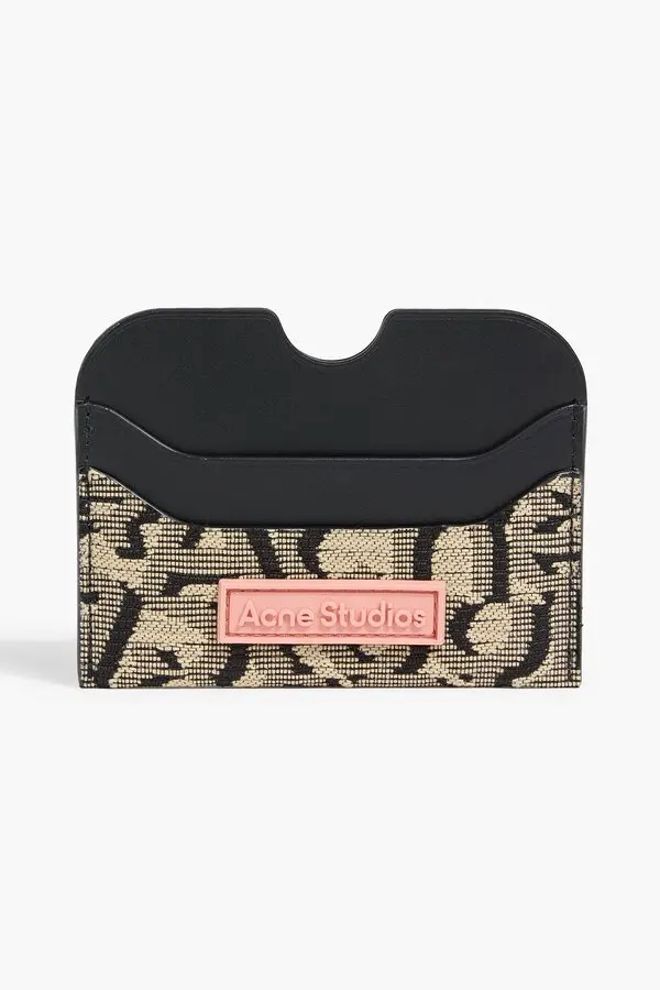 Acne Studios Jacquard And Leather Cardholder - Black