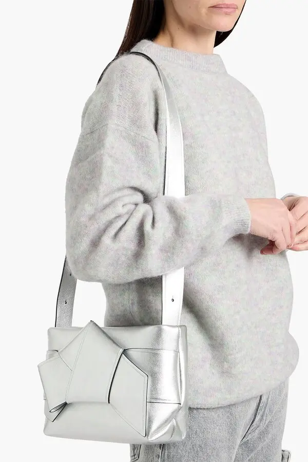 Acne Studios Musubi Knotted Metallic Leather Shoulder Bag