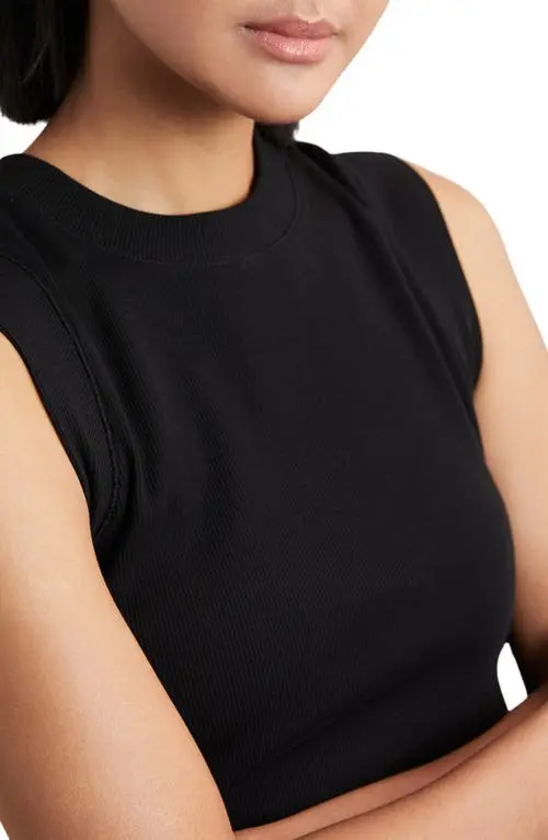 REISS Ruched Rib Tank - Black