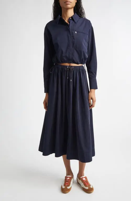 Veronica Beard Taffeta Midi Skirt - Navy