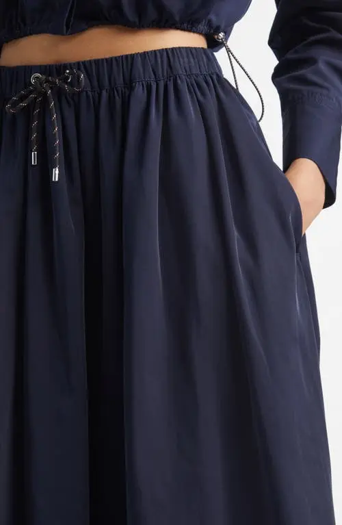 Veronica Beard Taffeta Midi Skirt - Navy