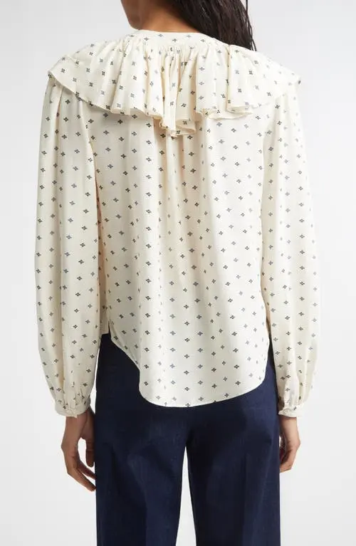 Veronica Beard Gomez Ruffle Print Shirt