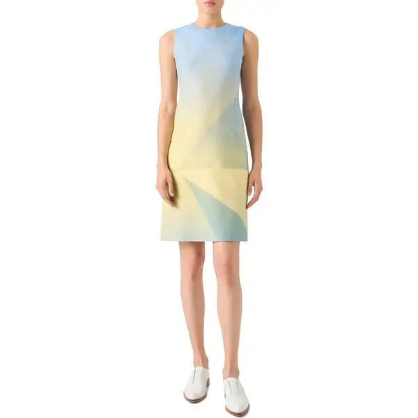 Akris Sunbeam Double Face Silk & Cotton Blend Sheath Dress