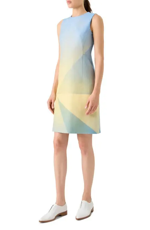 Akris Sunbeam Double Face Silk & Cotton Blend Sheath Dress