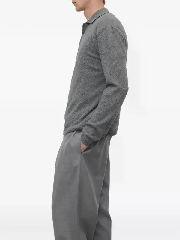 THE ROW Almot Textured Polo Shirt - Grey
