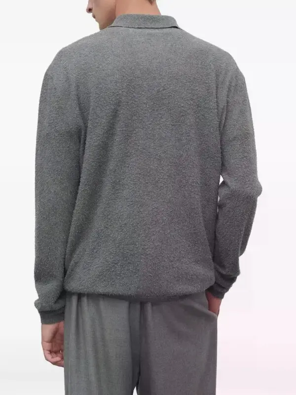 THE ROW Almot Textured Polo Shirt - Grey
