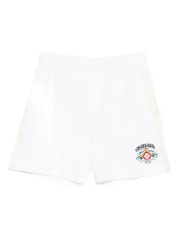 Casablanca Towelling Monogram Shorts - White