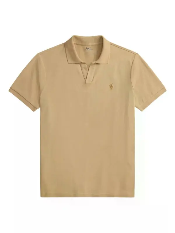 Polo Ralph Lauren Johnny-collar Embroidered T-shirt - Brown
