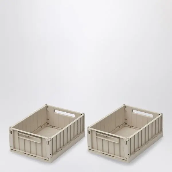 LIEWOOD Set Of Two Sand-colored Weston Foldable Containers - Beige