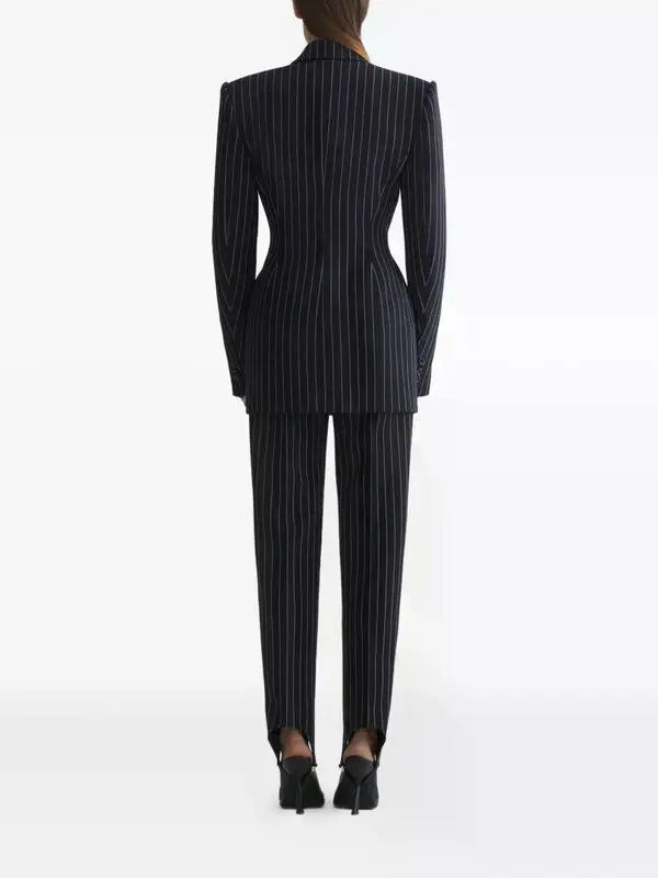 MUGLER Pinstriped Trousers With Slit Hem