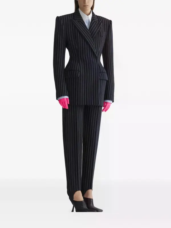 MUGLER Pinstriped Trousers With Slit Hem