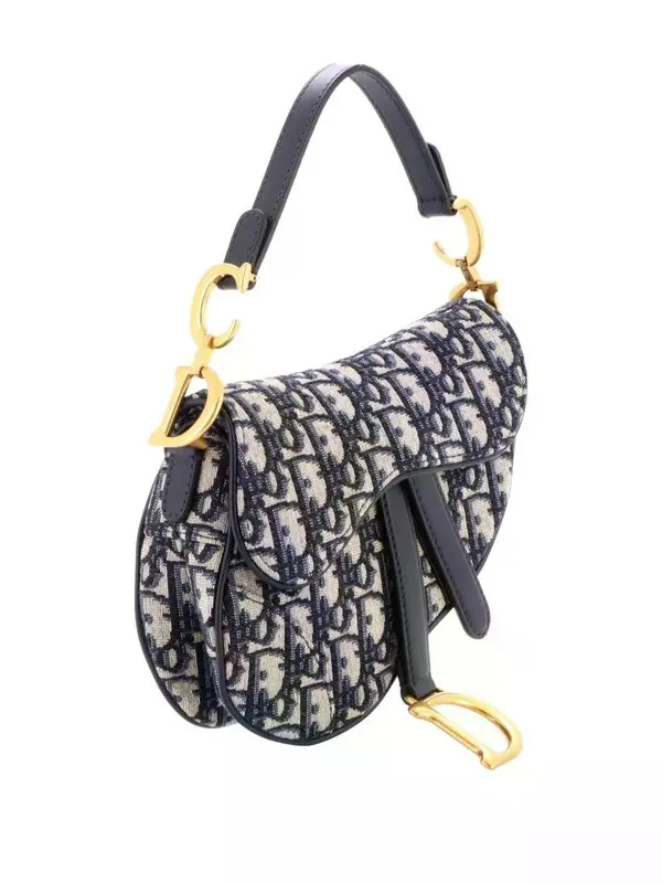 Dior Saddle Handbag Oblique Canvas Mini Shoulder Bag - Blue