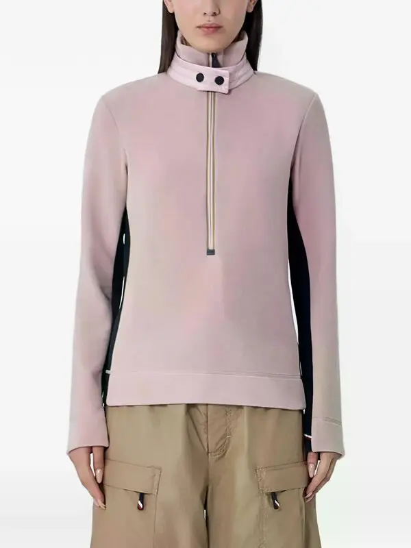 Moncler Half-zip Contrast-panel Sweatshirt - Neutrals