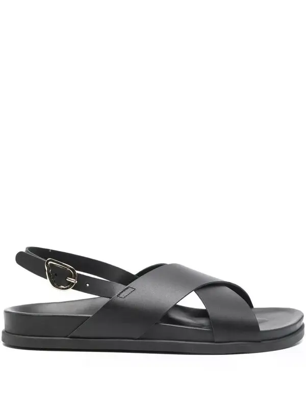 ANCIENT GREEK SANDALS Ikesia Criss-cross Sandals - Black