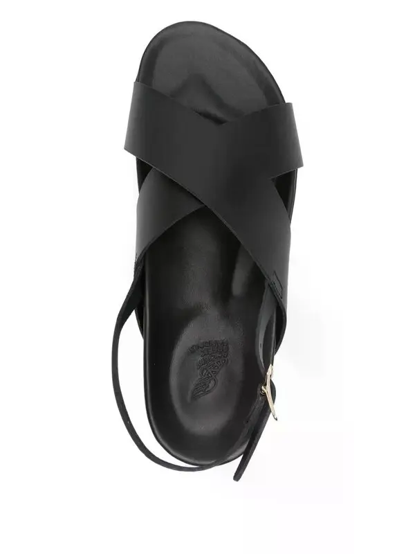 ANCIENT GREEK SANDALS Ikesia Criss-cross Sandals - Black