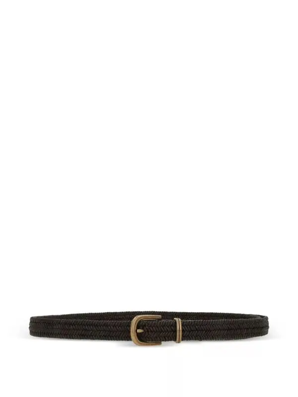 Brunello Cucinelli Braided Leather Belt - Brown